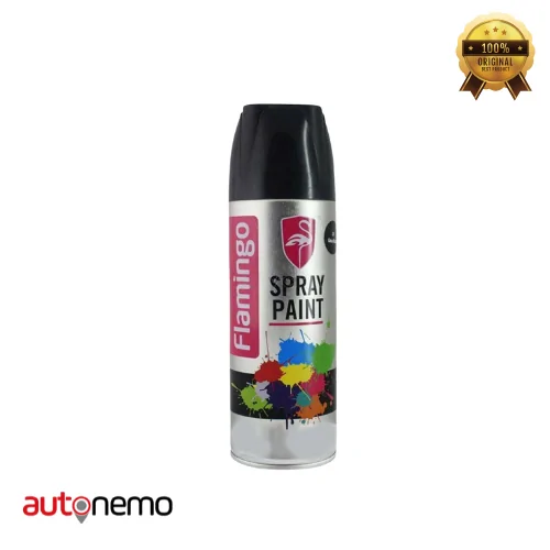 Flamingo color spray paint (450ml) - Gloss Black - Autonemo Shop